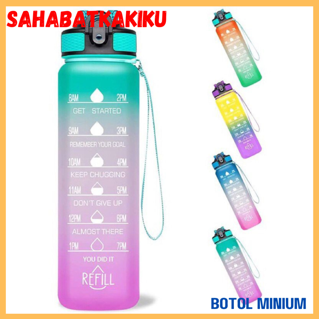 Jual Botol Motivasi Gradasi / Botol Minum Penanda Waktu / Botol Minum ...