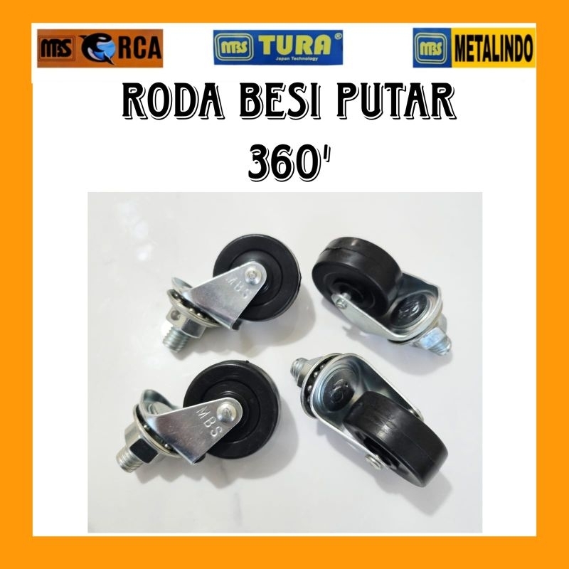 Jual Roda besi putar 360' roda serbaguna | Shopee Indonesia