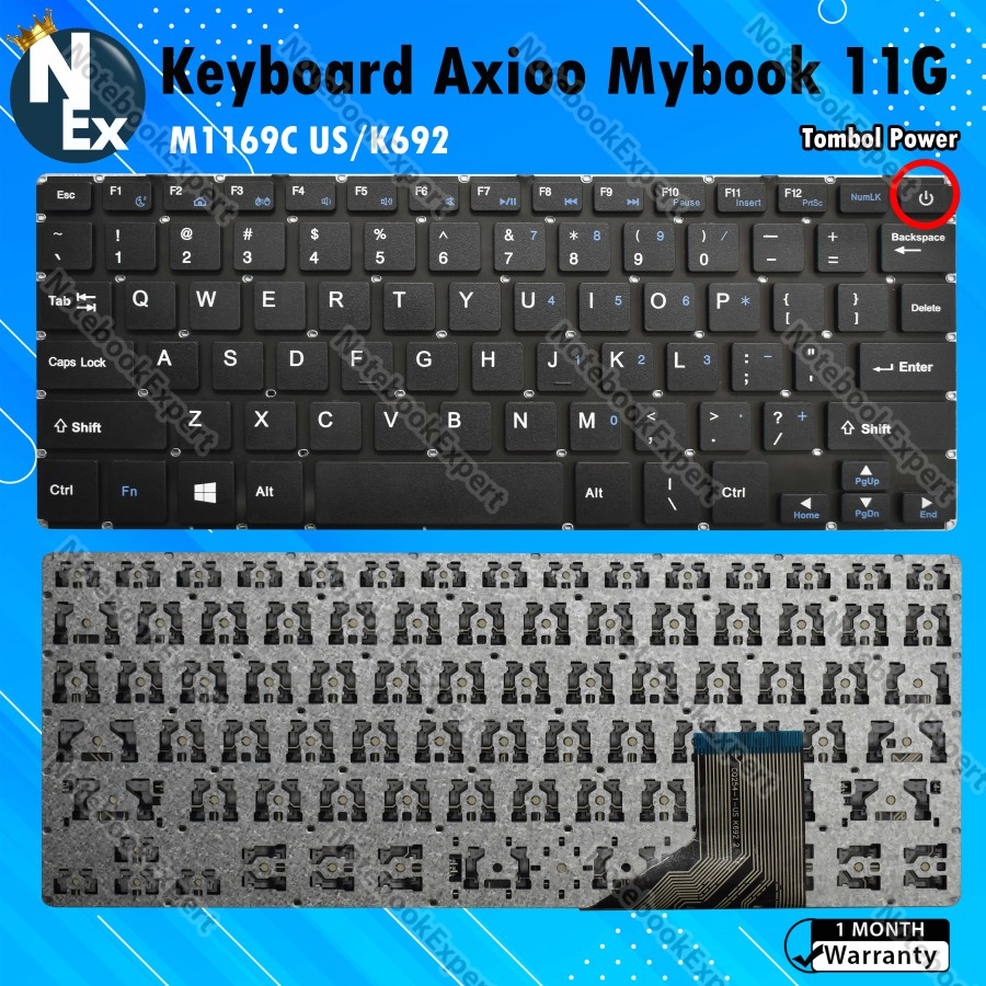 Jual KEYBOARD AXIOO MYBOOK 11G M1169C US/K692 - Black | Shopee Indonesia