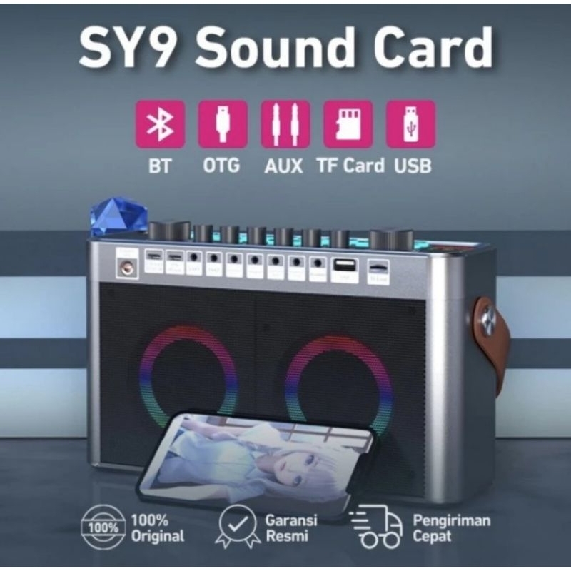Jual Soundcard Karaoke SY9 portable Extra 2 mic wireless suara extra ...