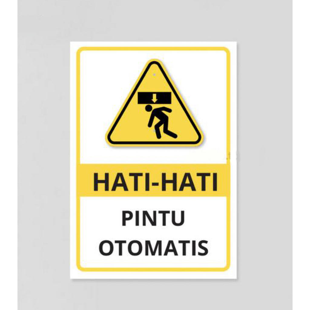 Jual STIKER VINYL HATI-HATI PINTU OTOMATIS Uk. 20 x 25 CM SIGN RAMBU K3 ...