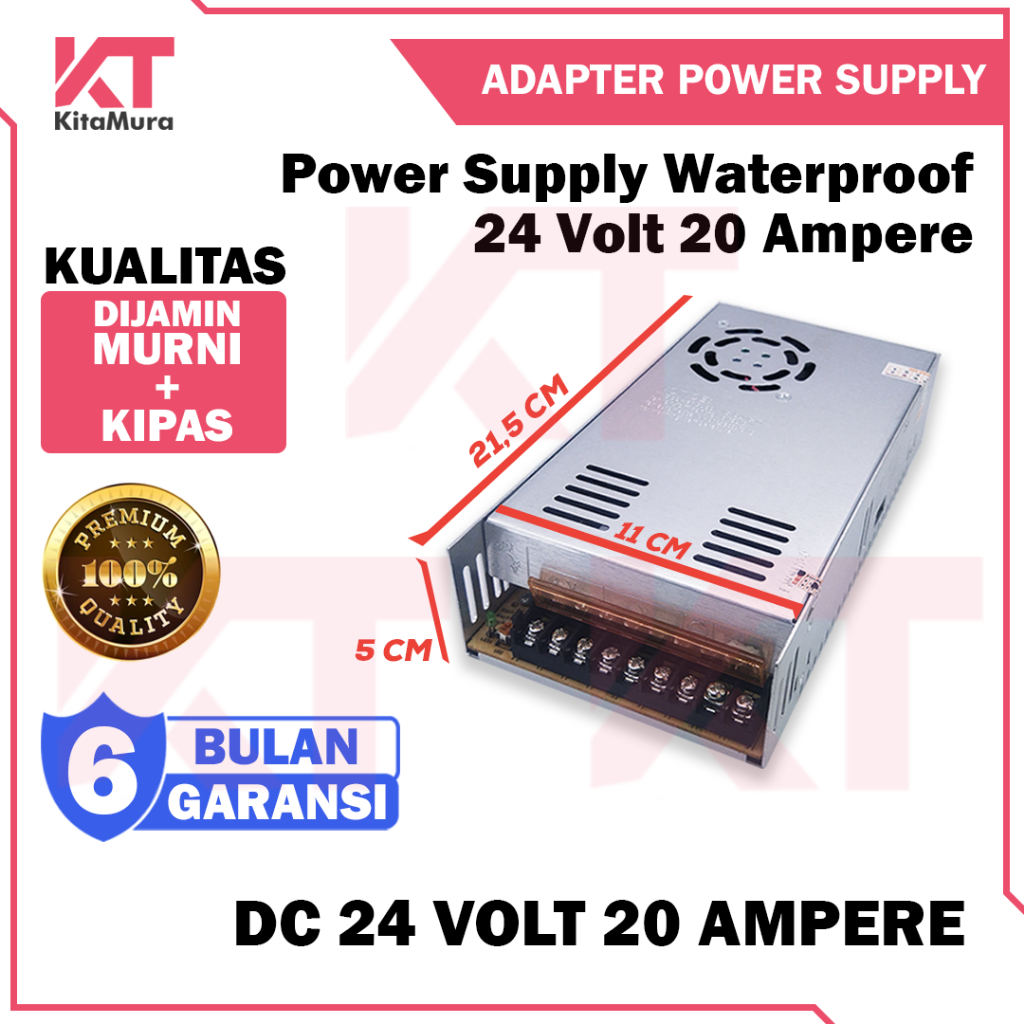 Jual Power Supply 24V 20A DC Switching Waterproof PSU | Shopee Indonesia