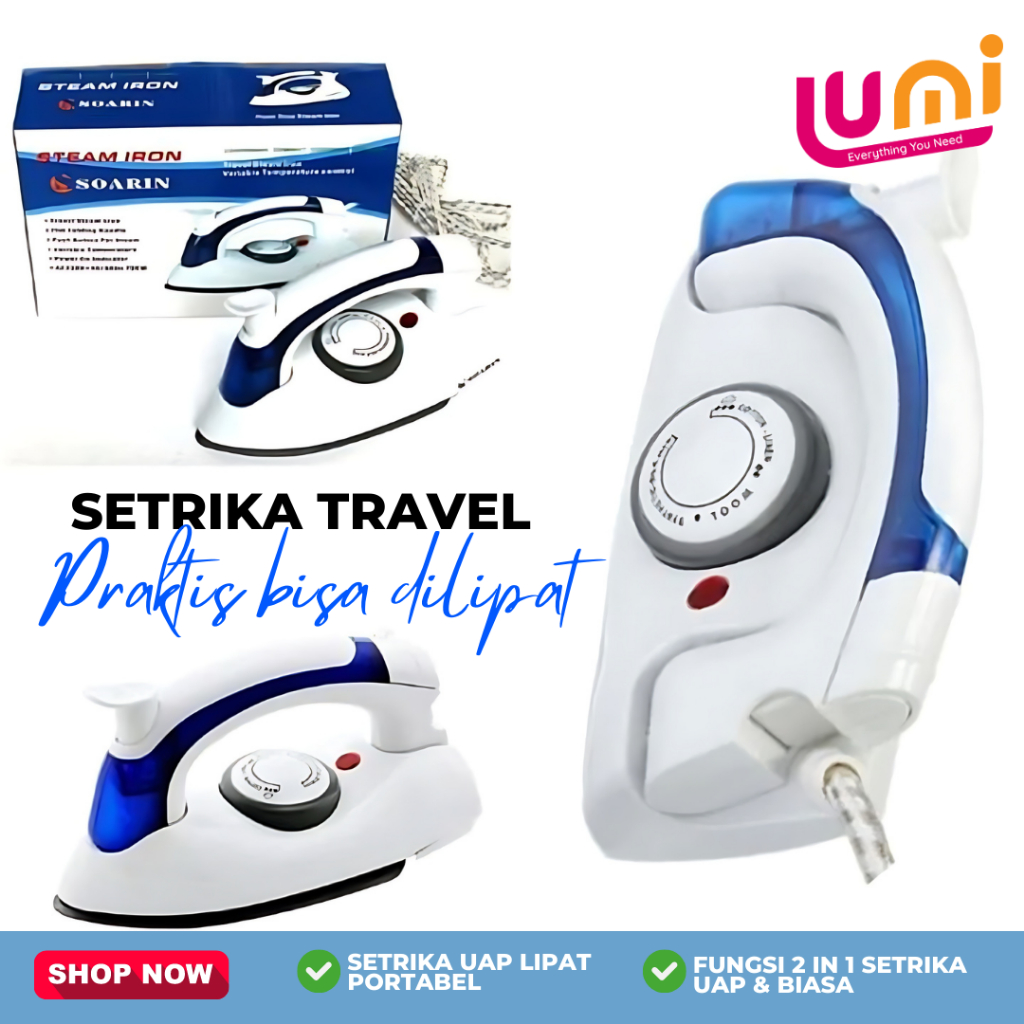 Jual Setrika Uap Lipat Portable Soarin 2in1 Travel Iron Steamer Hetian ...