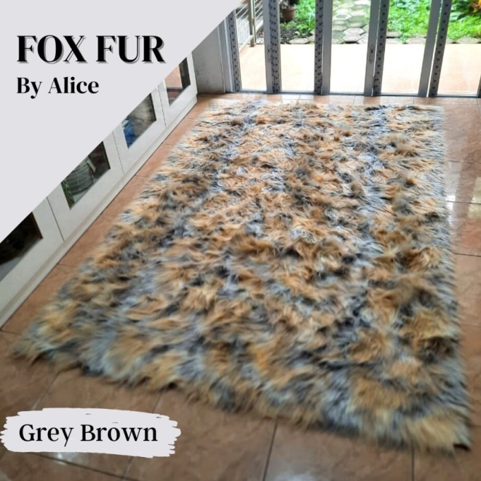 Jual Fox Fur by ALICE Karpet Bulu 115x150 Grey Brown | Shopee Indonesia