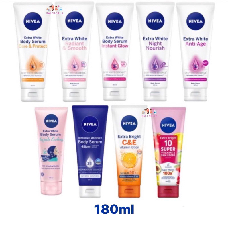 Jual Nivea Body Serum All Varian 180ml | Body Lotion nivea extra white | Shopee Indonesia