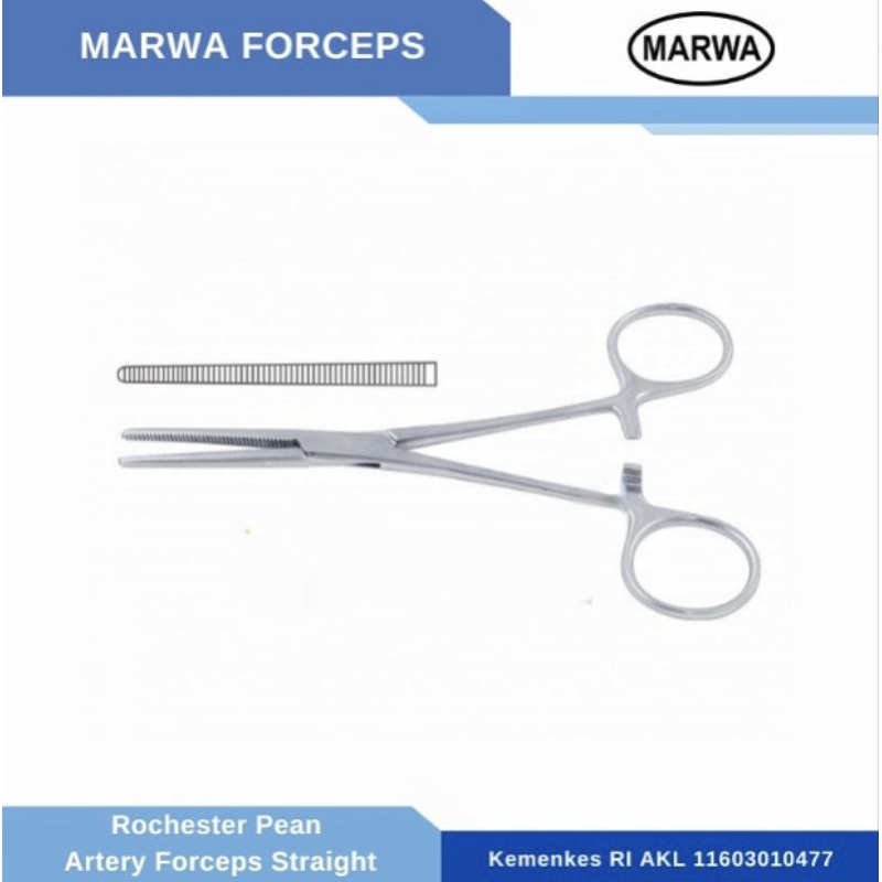 Jual Rochester Pean Haemostatic Forceps Straight Marwa 14cm / Klem ...