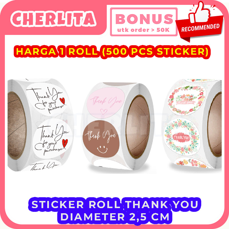 Jual READY 500 PCS Sticker Thank You Label Label Makanan Packing Stiker ...