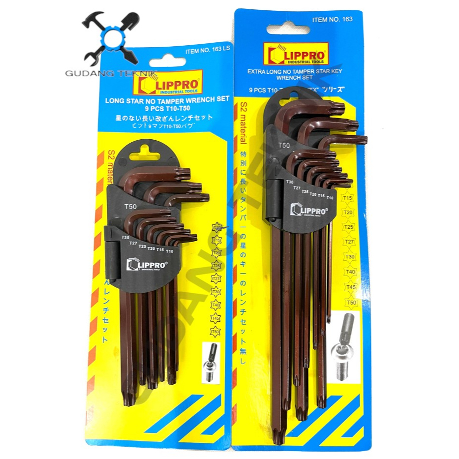 Jual (LIPPRO) Kunci L Bintang Panjang SET 9pcs 163 163LS LIPPRO / EXTRA ...
