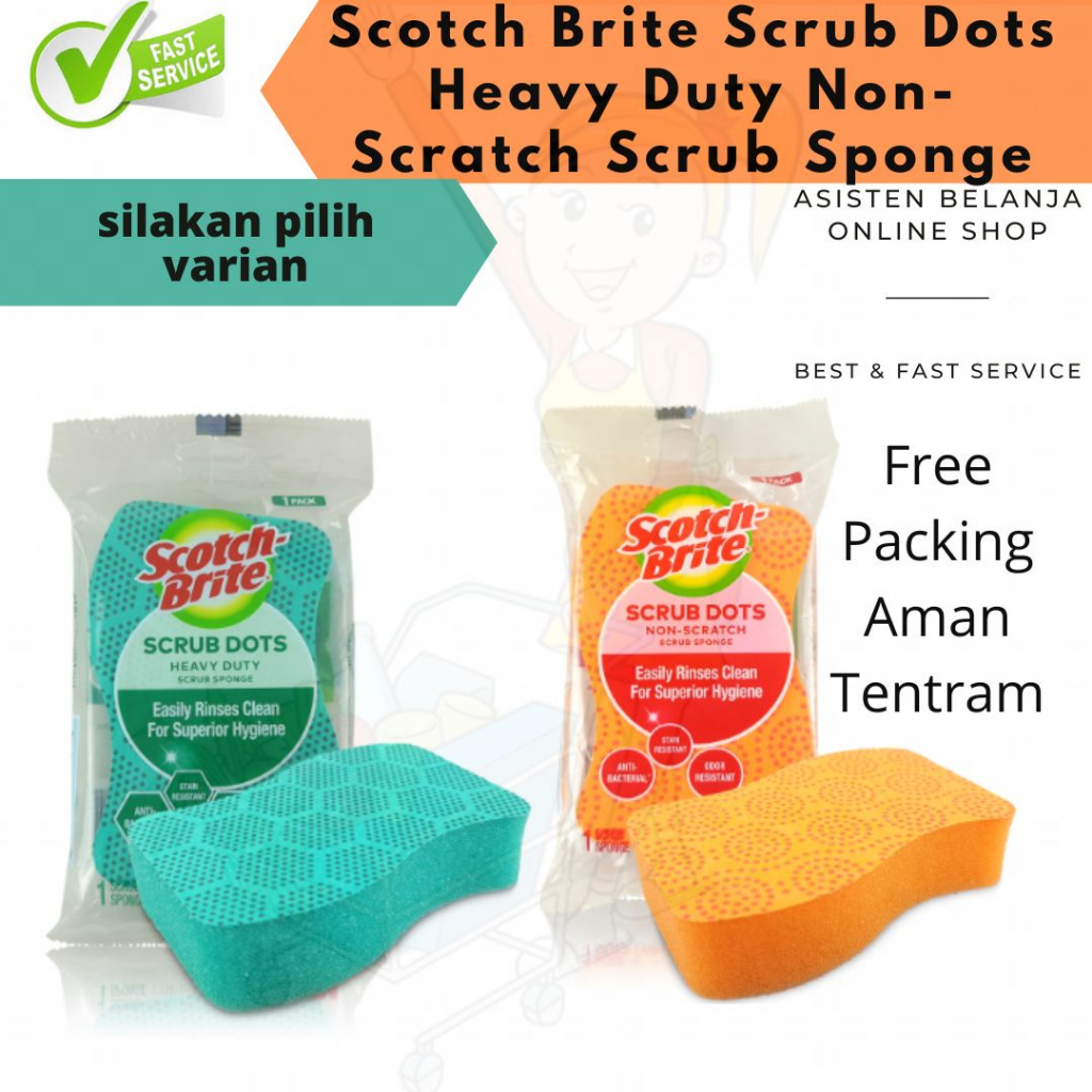 Jual Scotch Brite Scrub Dots Heavy Duty Non Sctratch Spons Sponge Sabut ...