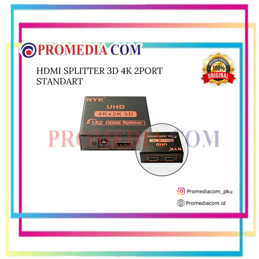 Jual HDMI SPLITTER 3D 4K 2 PORT STANDAR | Shopee Indonesia
