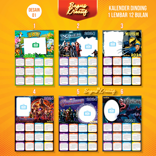 Jual CETAK KALENDER DINDING 2024, KERTAS TEBAL, FINISHING KLEM, BISA ...