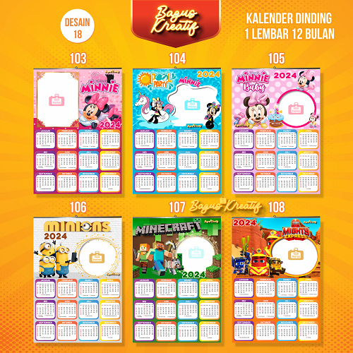 Jual CETAK KALENDER DINDING 2024, KERTAS TEBAL, FINISHING KLEM, BISA ...
