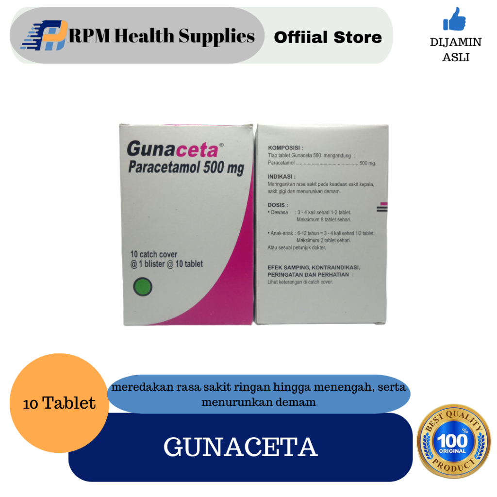 Jual GUNACETA | Paracetamol 500mg & 650mg | Shopee Indonesia