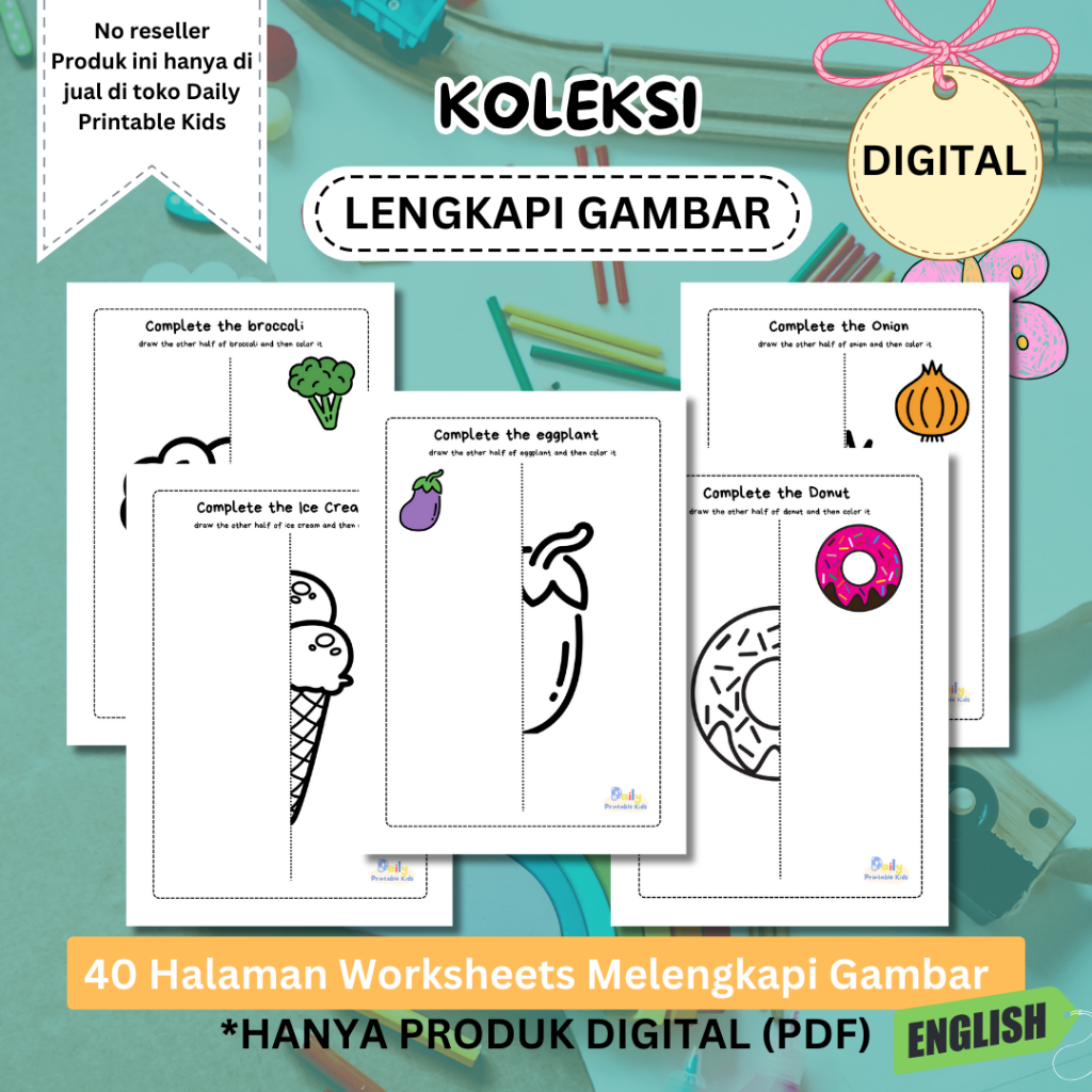Jual Printable Lembar Aktivitas Anak Seri Melengkapi Gambar Anak Usia 2 ...