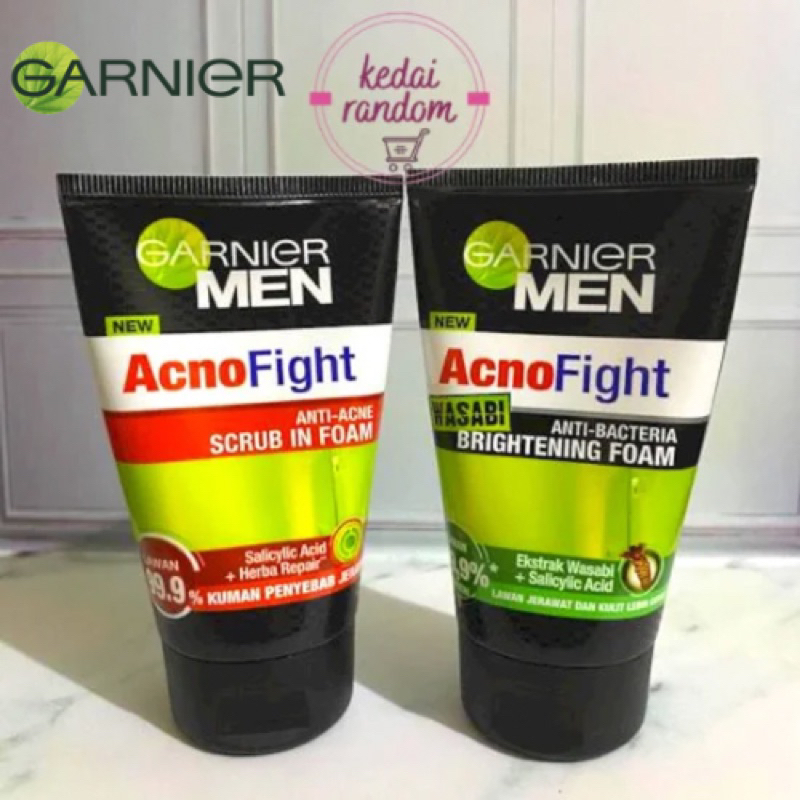 Jual Garnier Men 100ml Acno Fight Anti-Acne Scrub In Foam Cleanser | Garnier Men Acno Fight ...