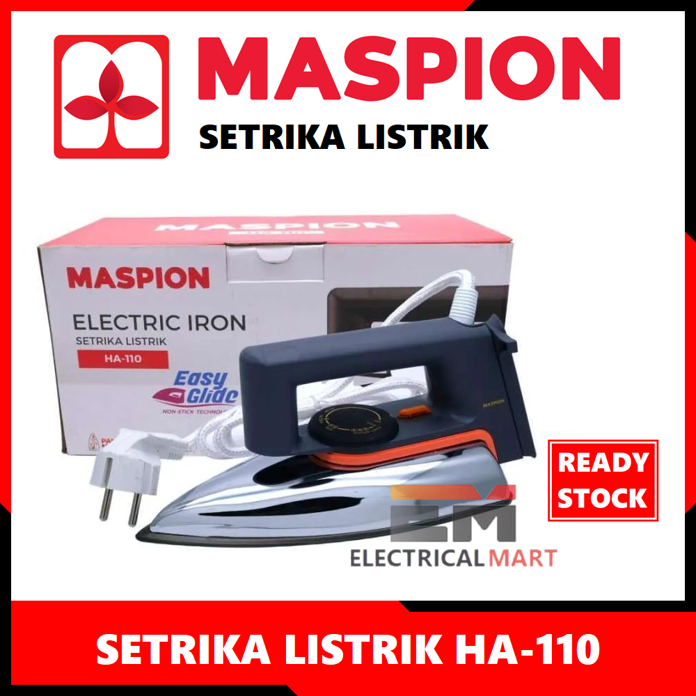 Jual MASPION Setrika Listrik HA-110 - Gosokan Baju HA110 HA 110 Dry Iron Garansi Asli SNI ...