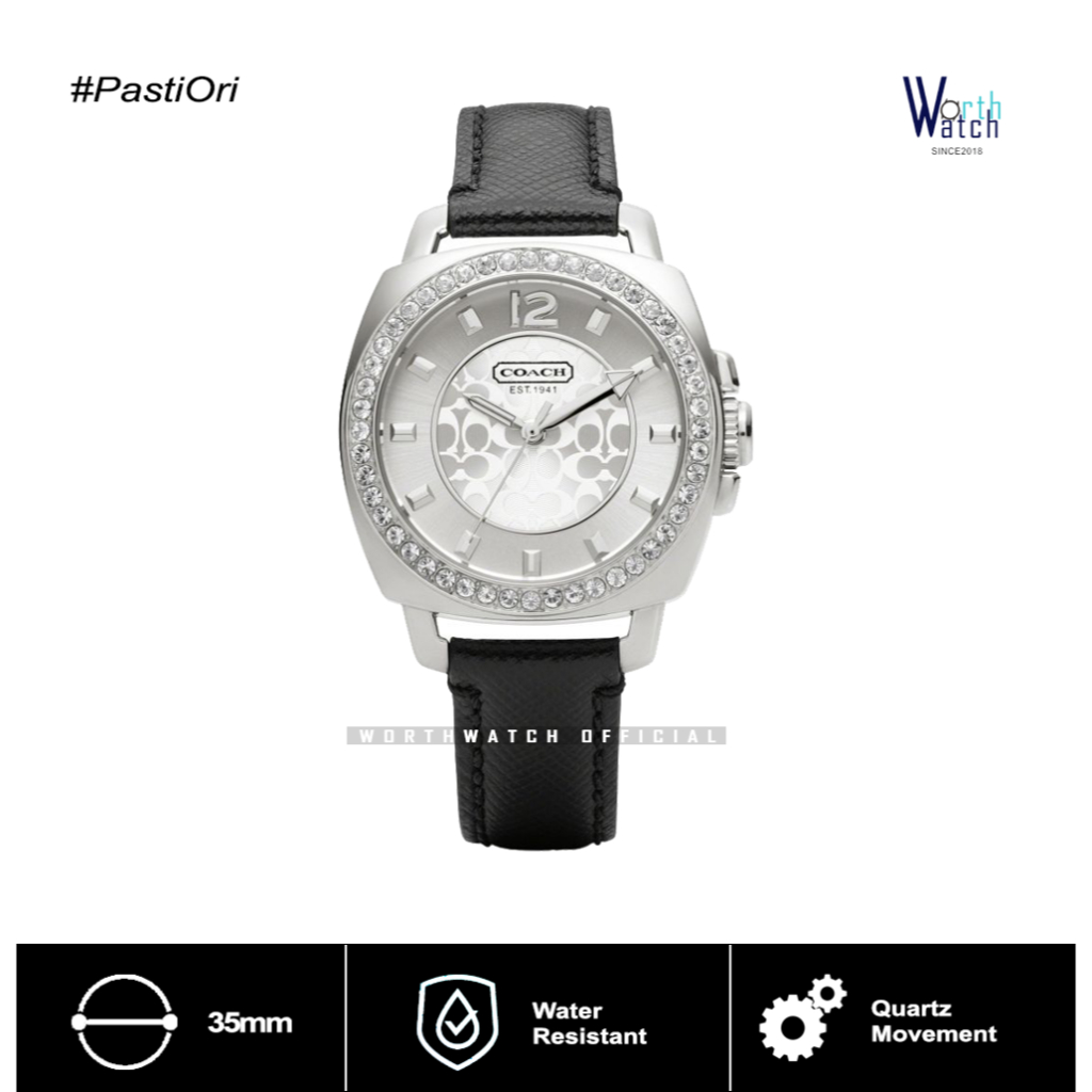 Jual [PROMO] Jam Tangan Wanita Coach Classic Boyfriend Black Leather ...