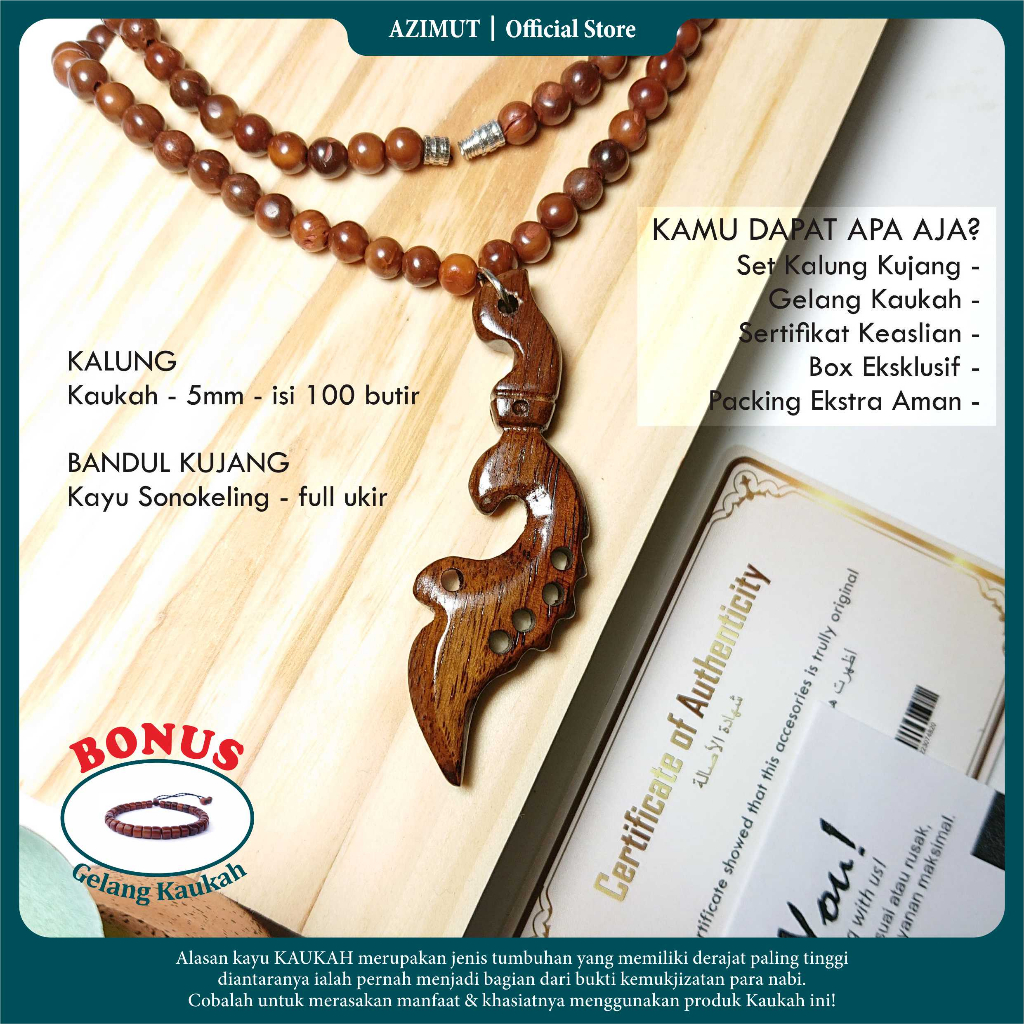 Jual Kalung Kaukah Kujang Azimut / Kalung Kujang Kokka Original BERSERTIFIKAT (Free Gelang ...