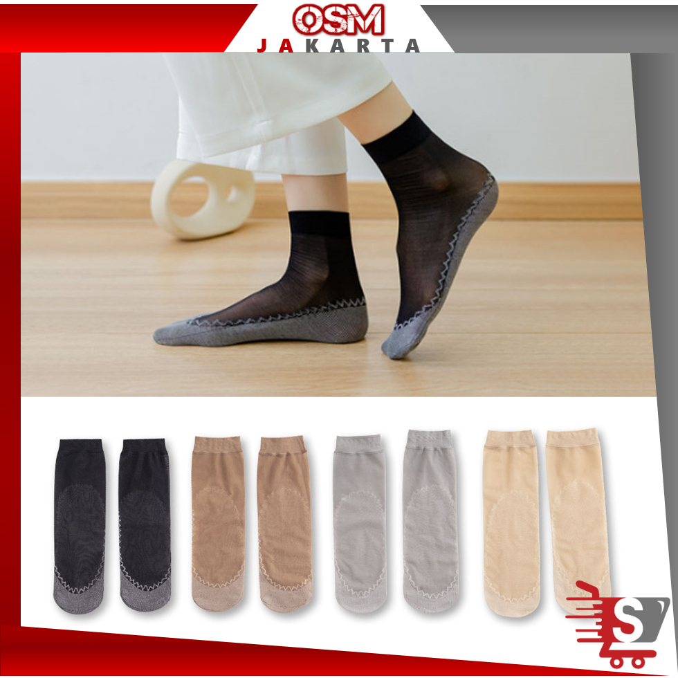 Jual OSM JKT K5955 Kaos Kaki Stocking Pendek Wanita Anti Slip / Kaos ...