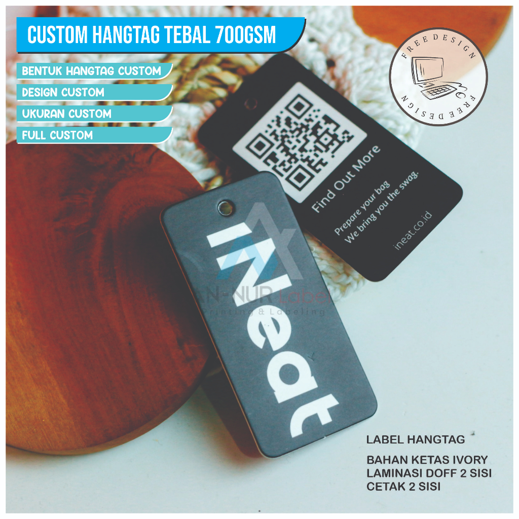 Jual Hangtag Baju Label Hang Tag Custom Free Design Merek Bahan Ivory ...