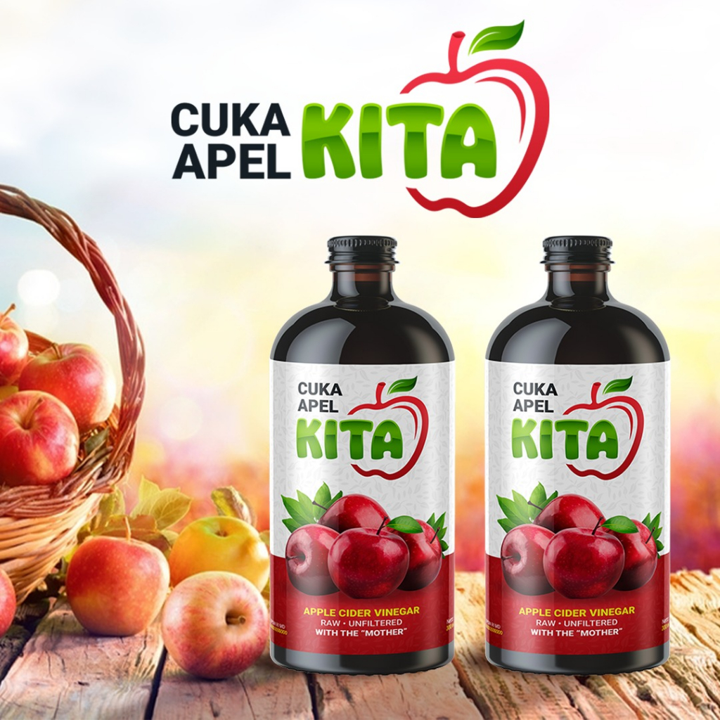 Jual Cuka Apel Kita 100% Alami 300ml Natural Apple Cider Vinegar ...