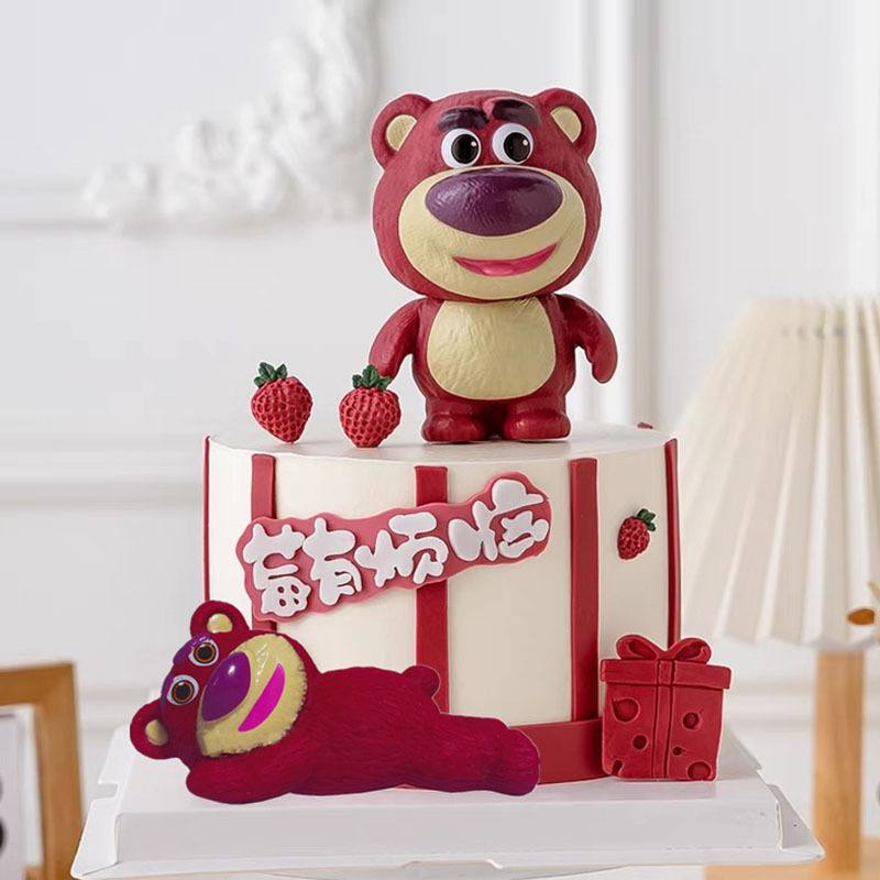 Jual CAKE TOPPER MINIATUR LOTSO BERUANG PINK DEKORASI CAKE, TART ATAU ...