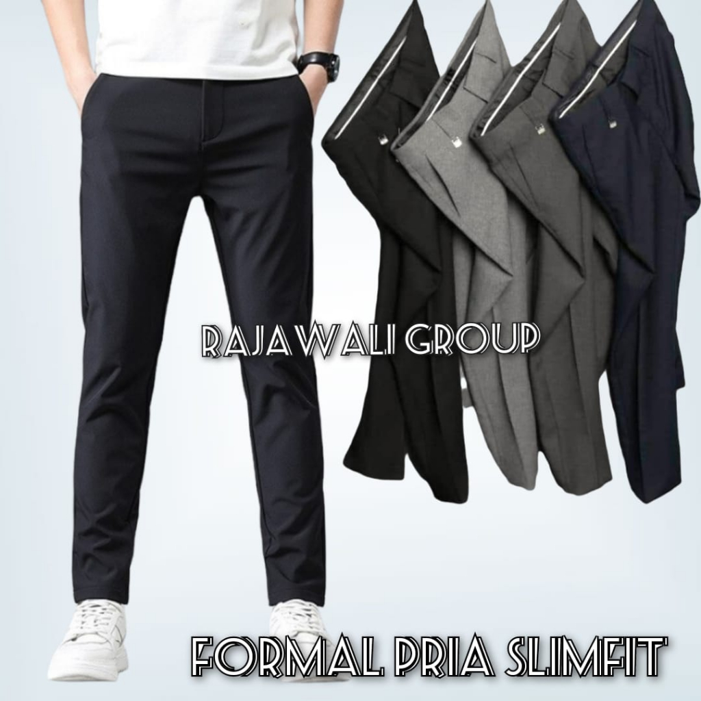 Jual Celana Kantor Formal Pria Dewasa Slimfit Bahan Dasar Kain WOLL 27 Sampai 38 | Shopee Indonesia