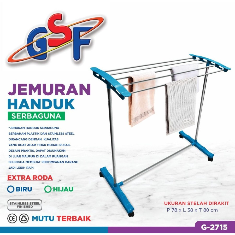 Jual Rak Jemuran Handuk dengan Roda Portable Serbaguna GSF G-2715 ...
