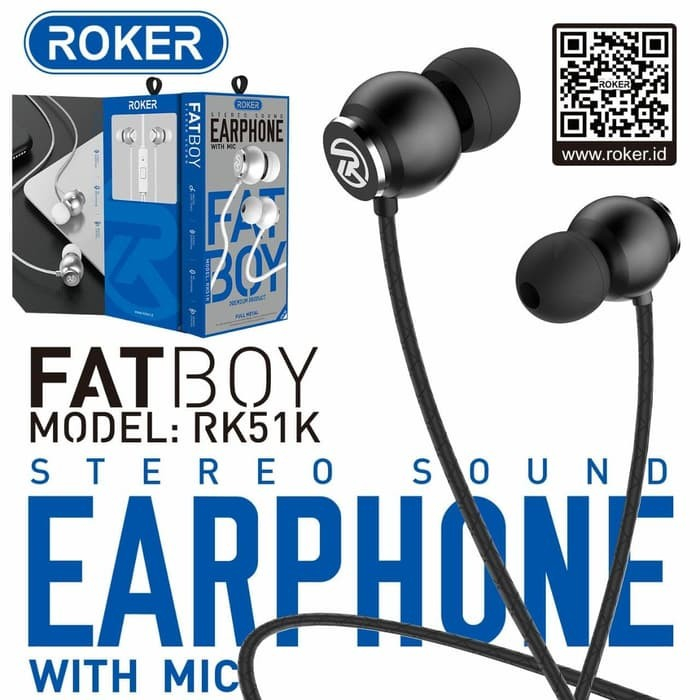 Jual Headset ROKER FAT BOY RK51K Handsfree ROKER FATBOY Earphone Stereo ...