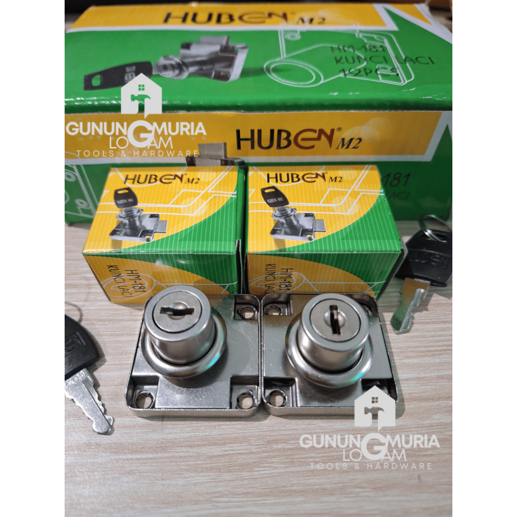 Jual Kunci Pintu Lemari Laci HUBEN Hijau Kuning HM 181-22-M2 Drawer ...