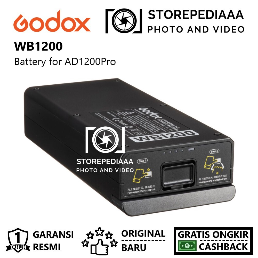 Jual Godox WB1200 Battery AD1200Pro AD1200 Pro Flash Baterai WB 1200 ...