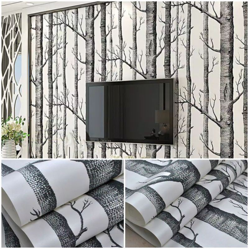 Jual Wallpaper Dinding Ranting Pohon Hitam Ukuran 45CM X 9-10METER ...