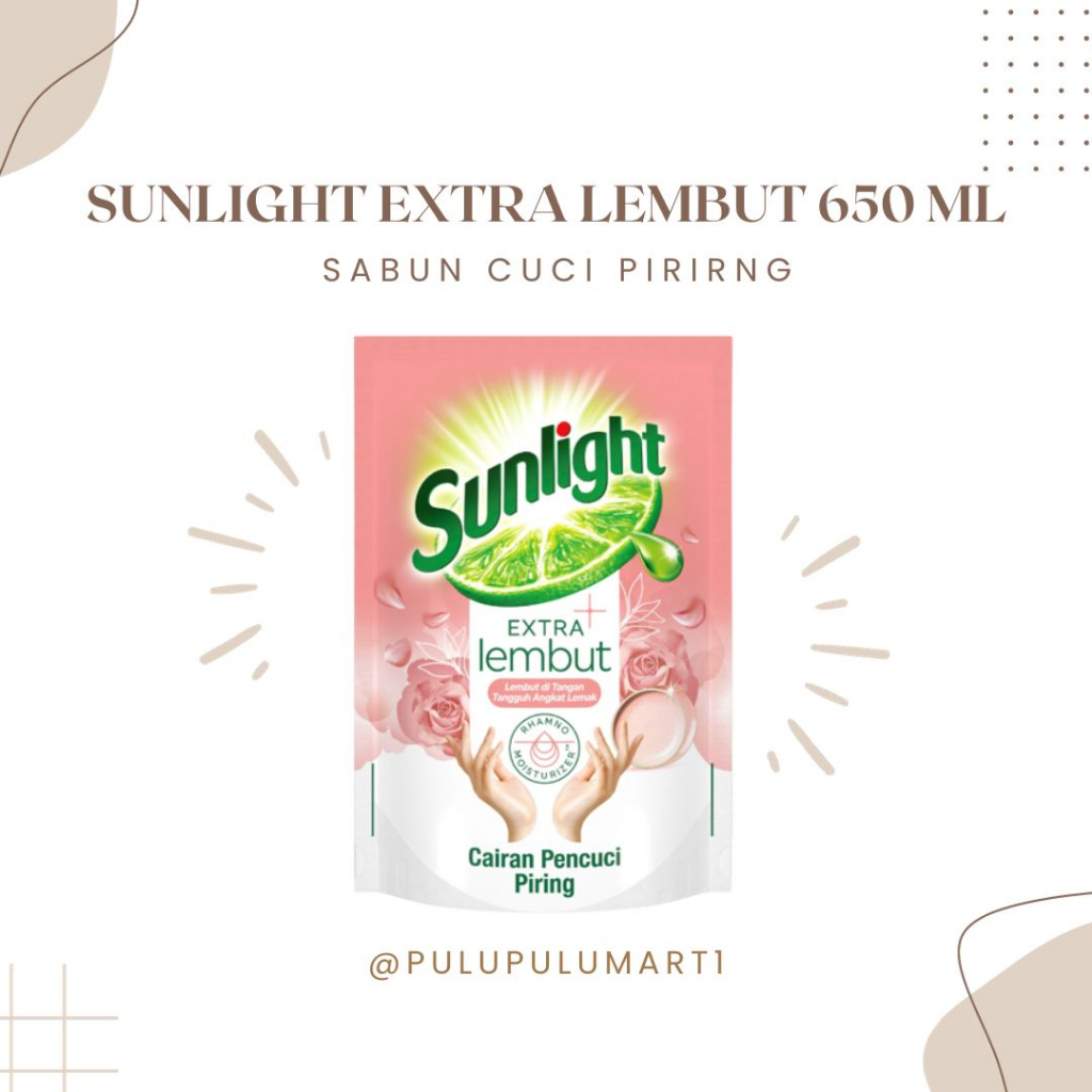 Jual Sunlight extra lembut 650ml sabun cuci piring tangguh angkat lemak ...
