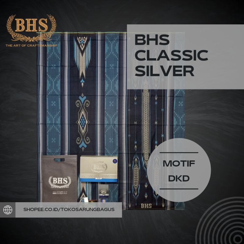 Jual Sarung BHS Classic Silver Motif Songket DKD Warna Hitam Putih ...