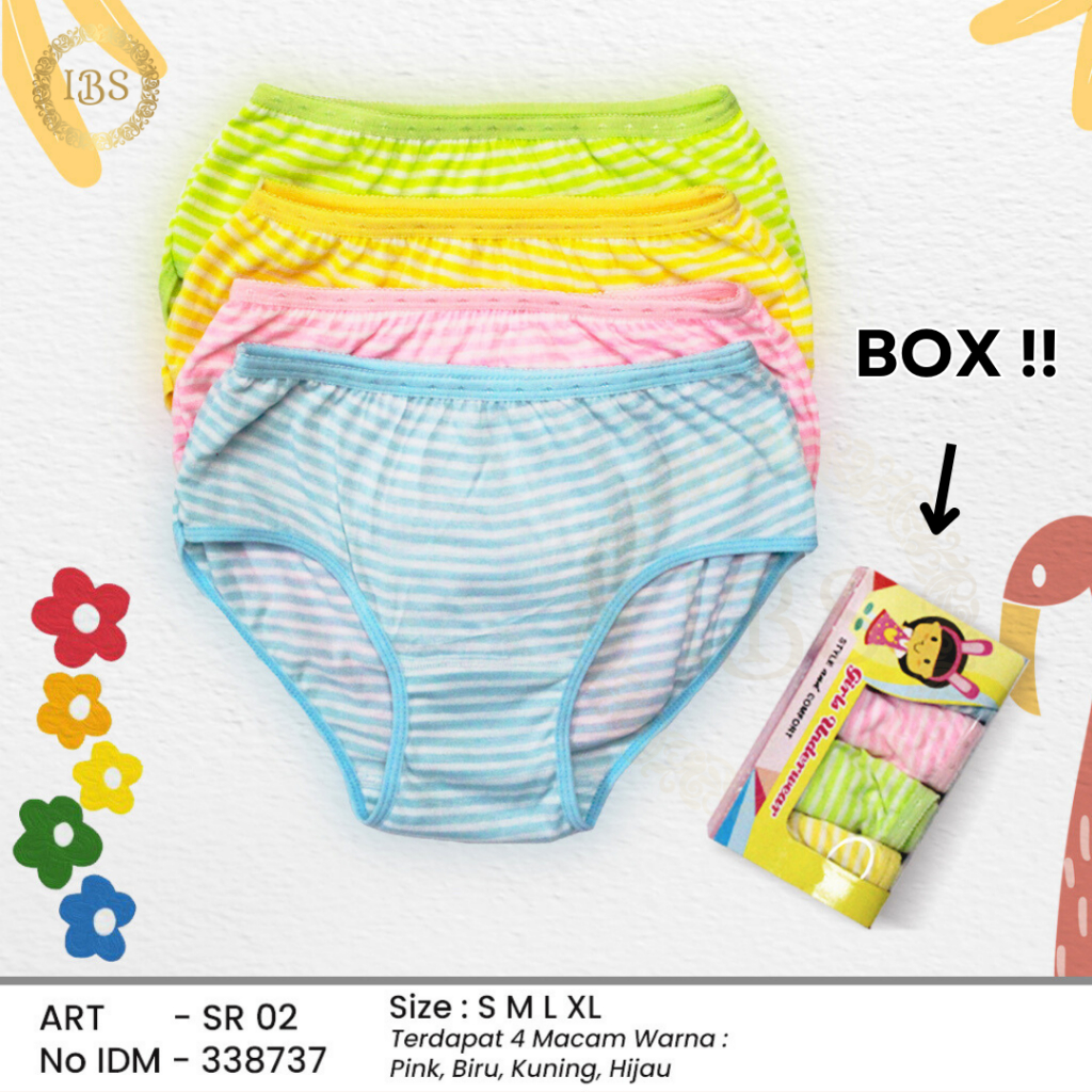 Jual (4Pcs) BOX CELANA DALAM ANAK CEWE/GIRLS LUCU KARTUN CD SR-02 CD ...
