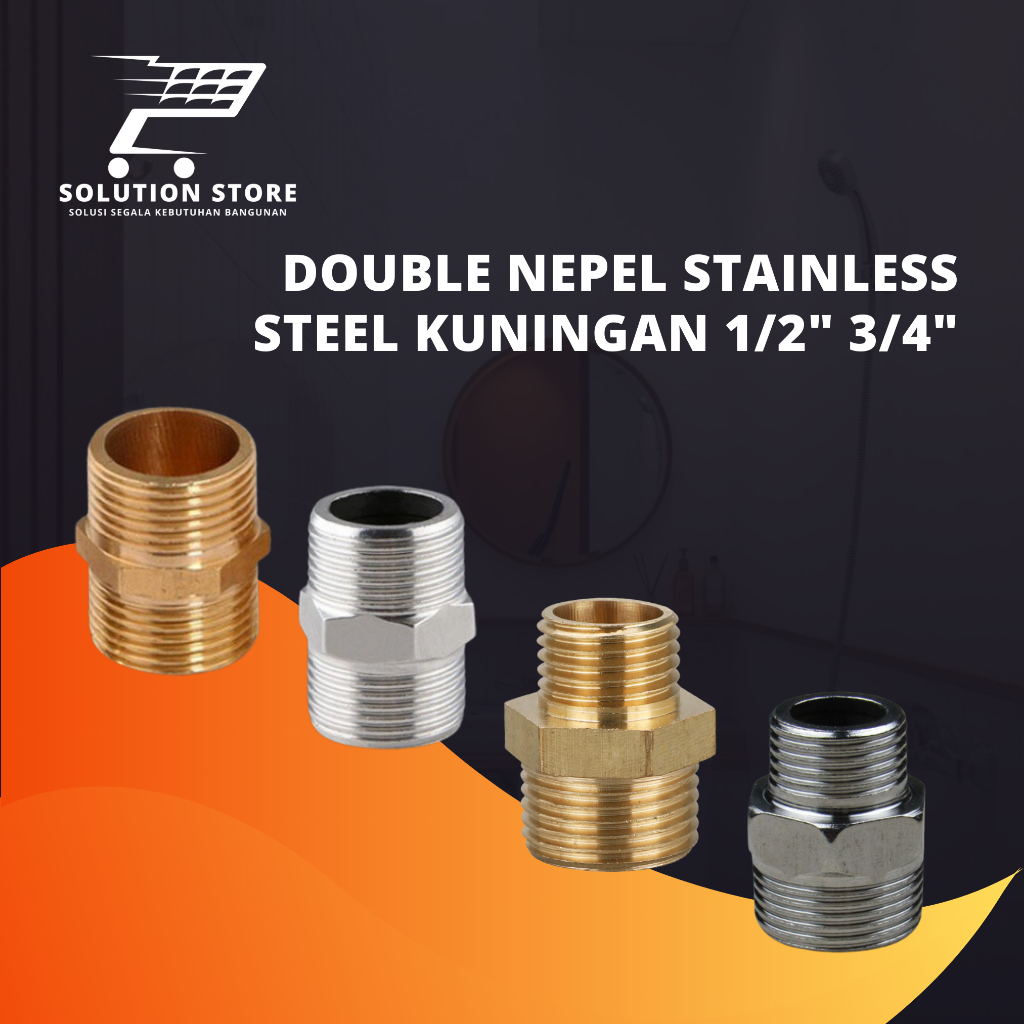Jual Double neple stainless steel Dobel nepel 1/2" (inch) | Shopee ...