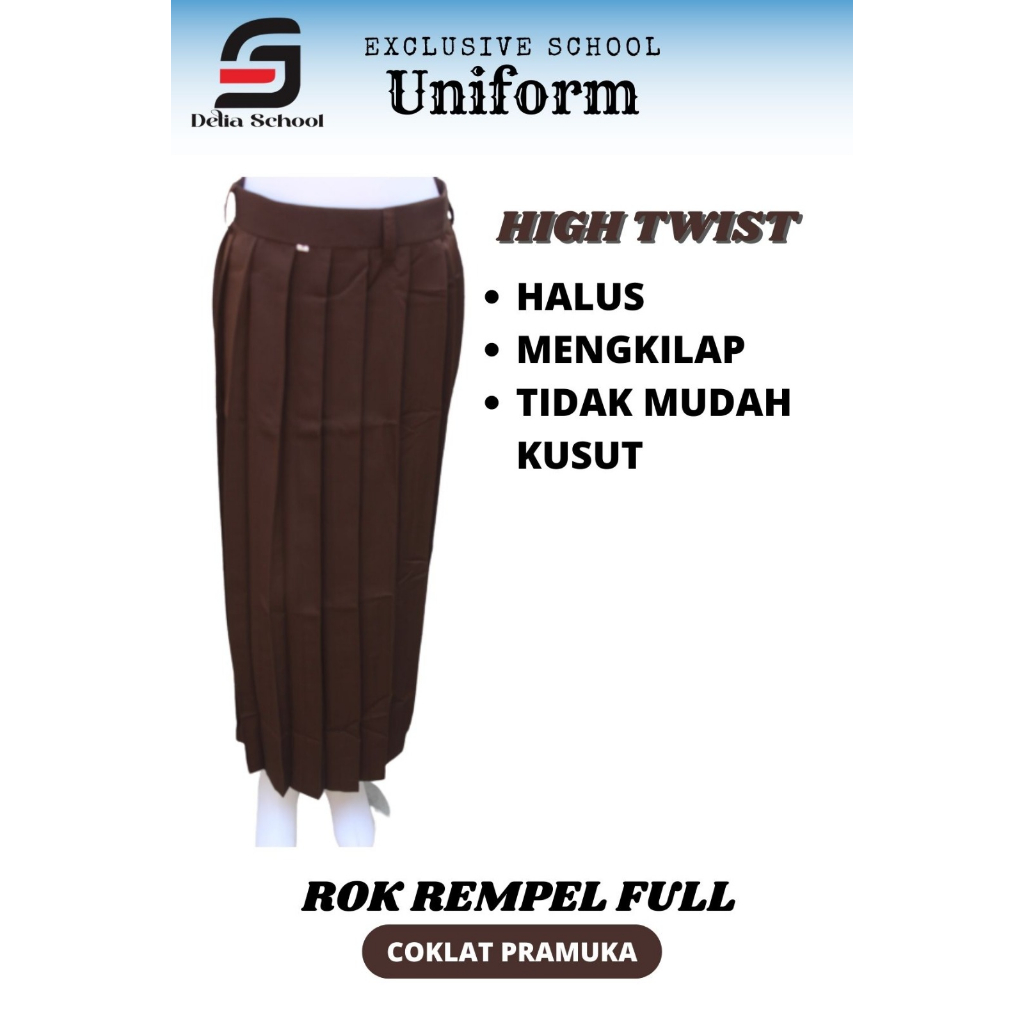 Jual DELIA STORE - ROK REMPEL FULL COKLAT PRAMUKA SMP SMA SMK | Shopee ...