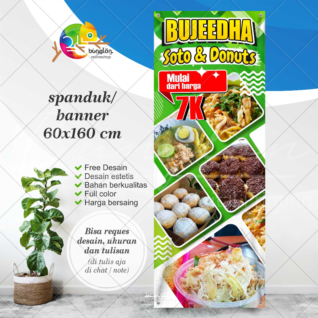 Jual Size 60x160 Cm Spanduk Banner Makanan, Soto & Donat | Shopee Indonesia
