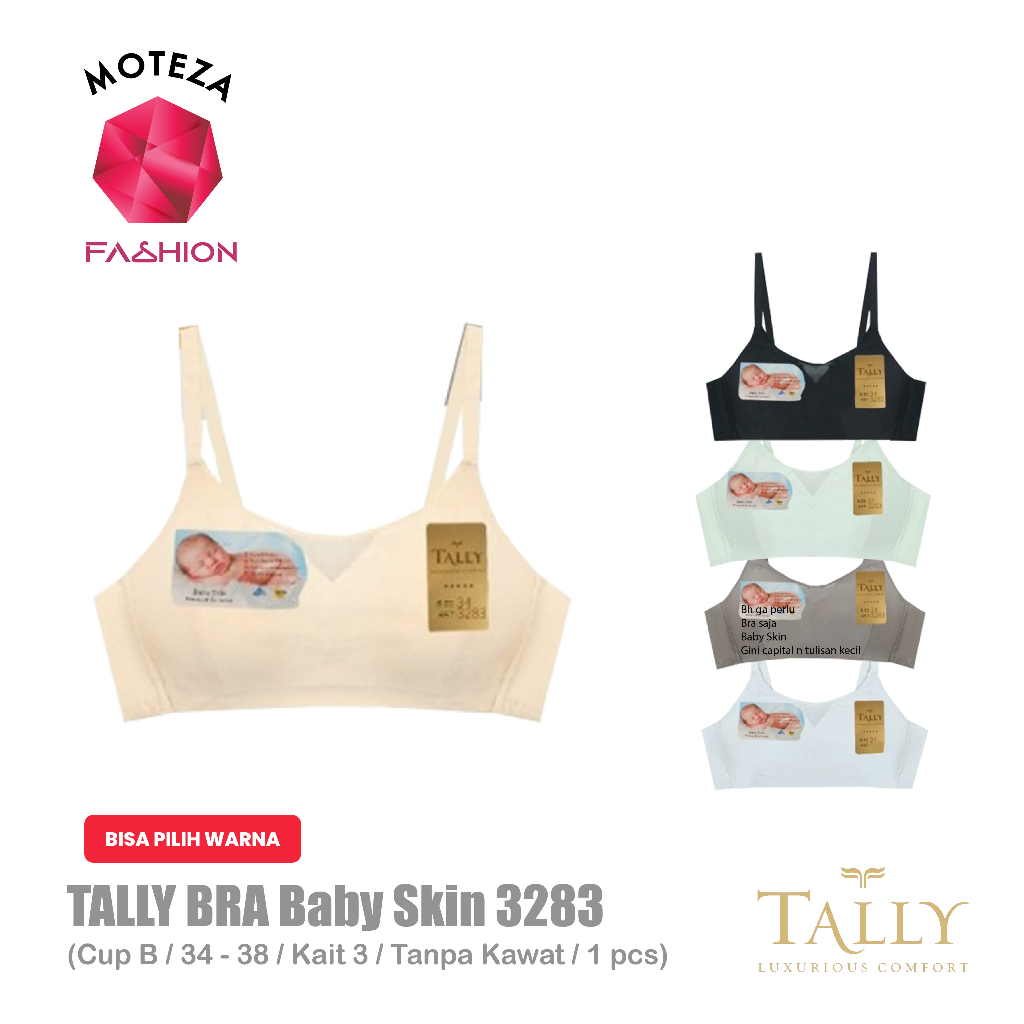 Jual Tally 3283 Baby Skin Bra BH Wanita | Busa Tipis Cup A - B | Tanpa ...