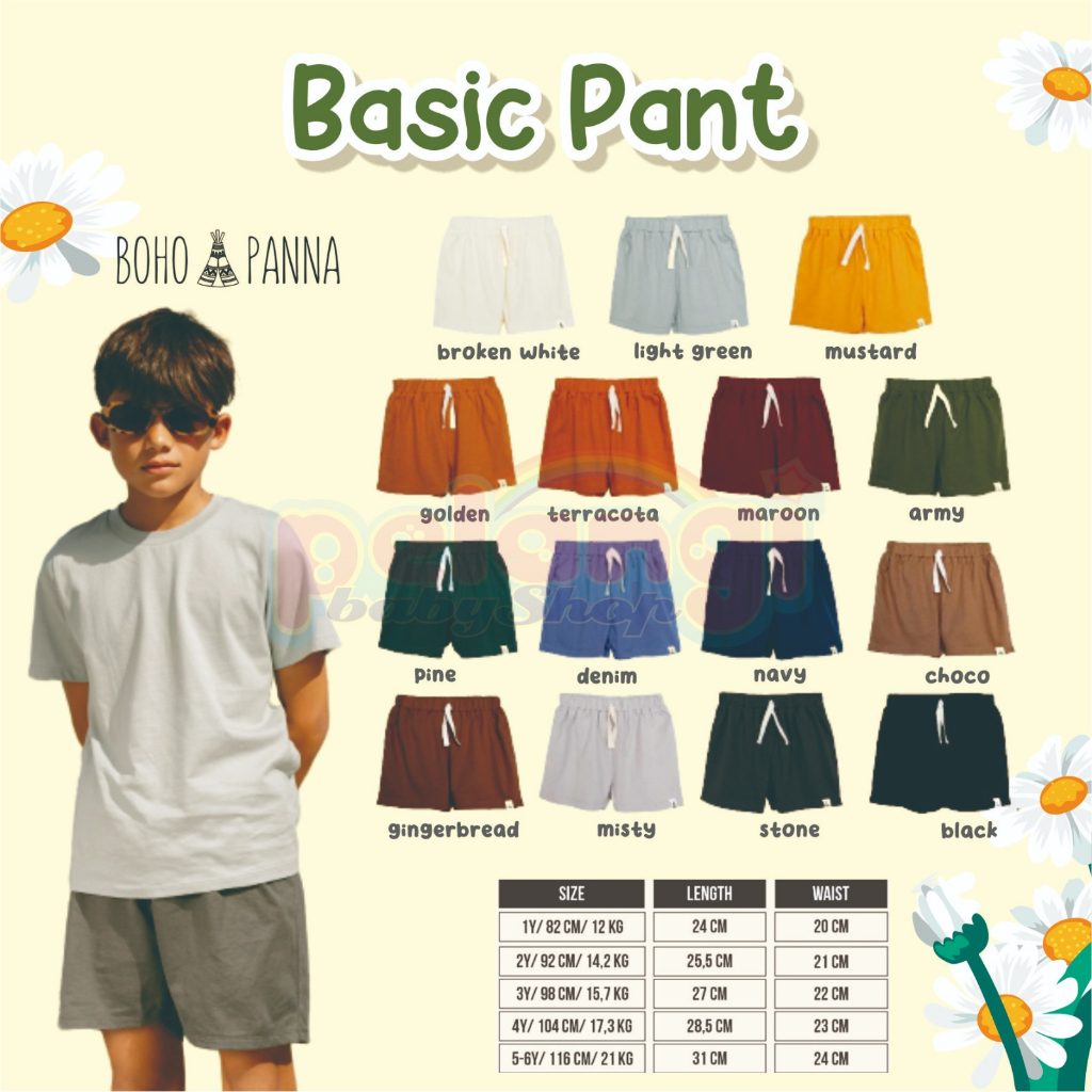 Jual BOHOPANNA | BOHOPANNA BASIC PANT | CELANA PENDEK ANAK | CELANA ANAK | CELANA PENDEK BAYI ...
