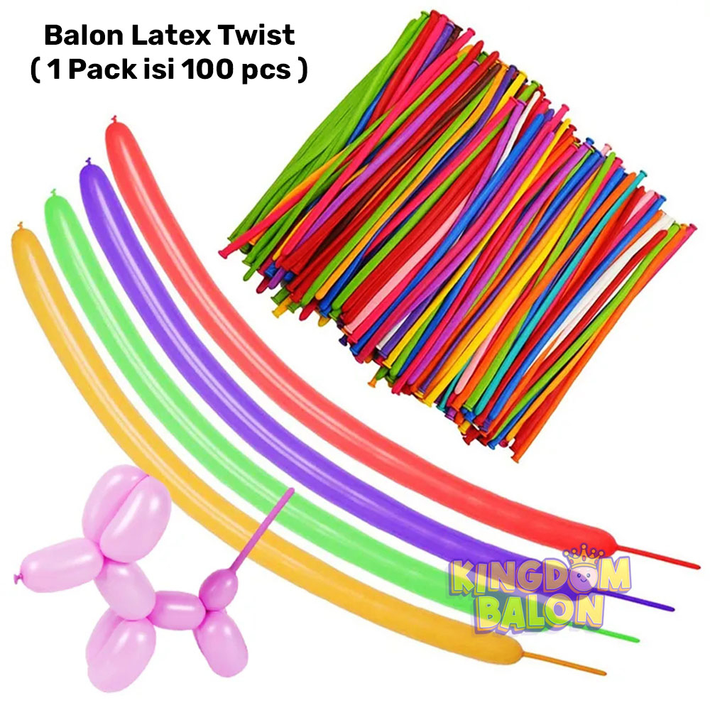 Jual isi 100 Balon cacing doff / Balon Pentil murah / Balon Twist ...