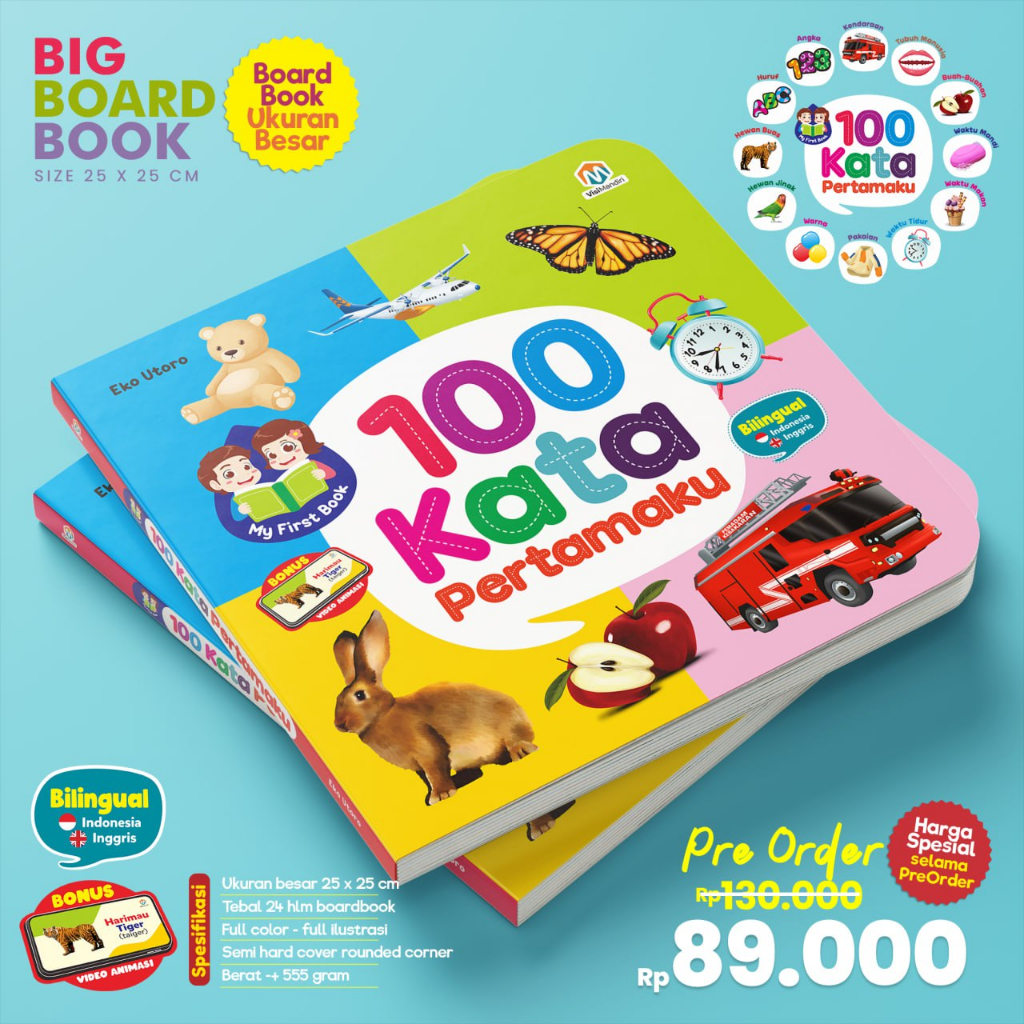Jual MY FIRST BOOK 100 KATA PERTAMAKU (Untuk usia 1+ tahun ) | Shopee ...