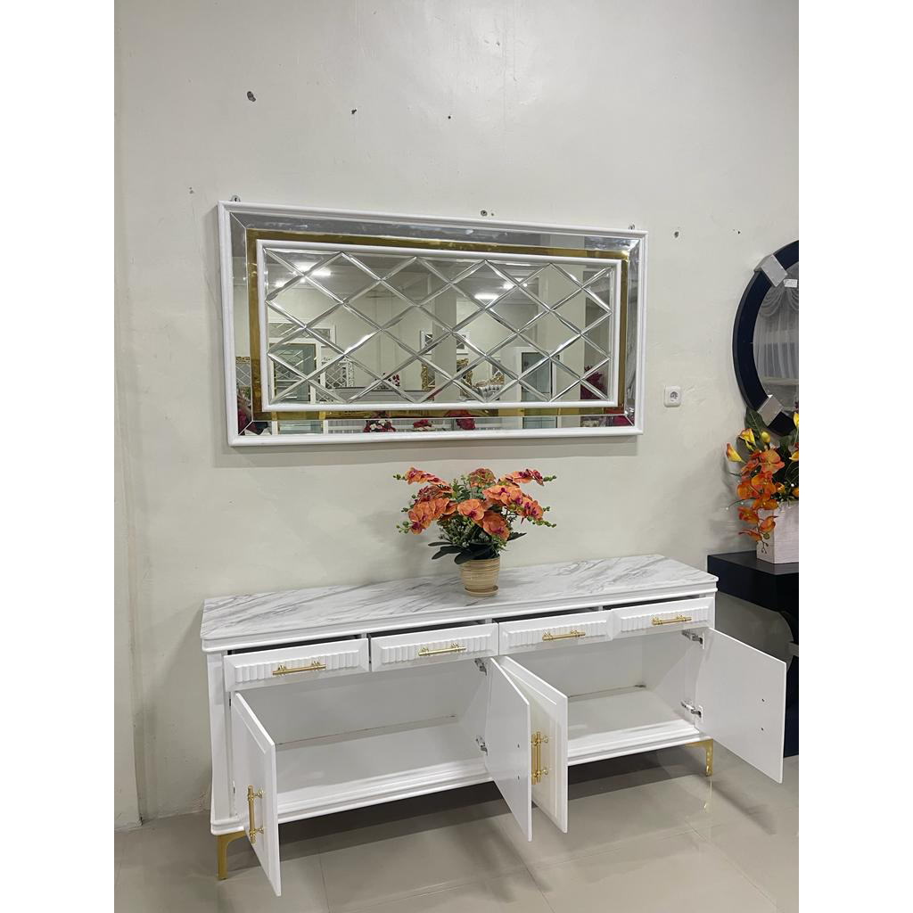 Jual BUFFET ATAS HPL MODEL 1 SET KACA BAVEL | Shopee Indonesia