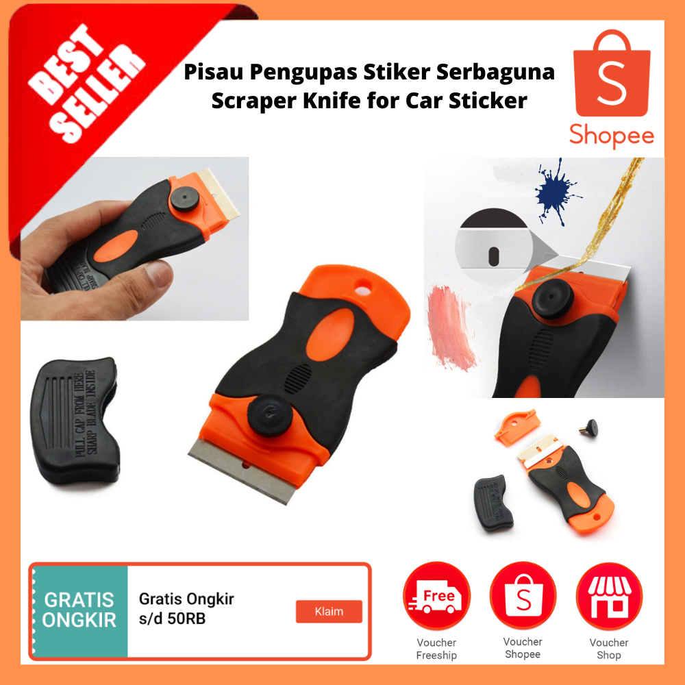 Jual Pisau Pengupas Stiker Serbaguna Scraper Knife for Car Sticker ...