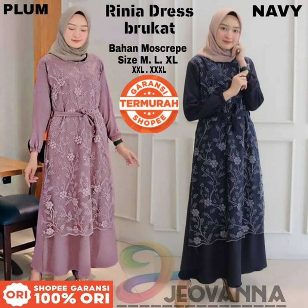 Jual MAXI RINIA GAMIS MUSLIM MEWAH DRESS BRUKAT LEBARAN GAMIS KONDANGAN SERAGAMAN PESTA ...