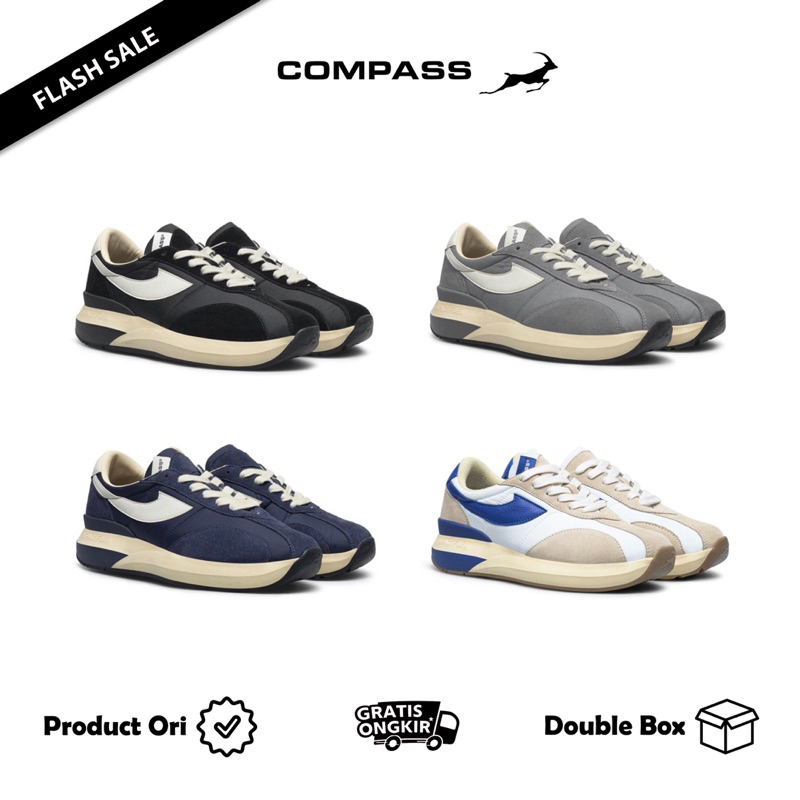 Jual [ORIGINAL] SEPATU COMPASS VELOCITY BLACK / GREY / NAVY / BCA ...