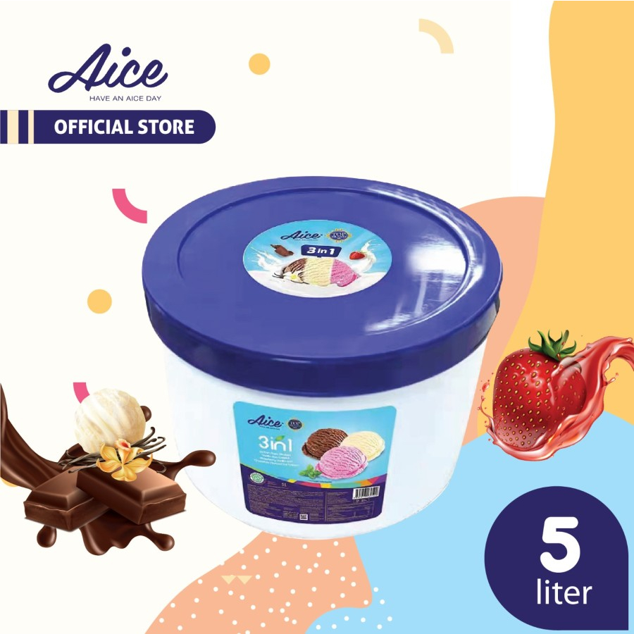 Jual AICE 3in1 Bucket Ice Cream Es Krim Ember 5L Eskrim | Shopee Indonesia