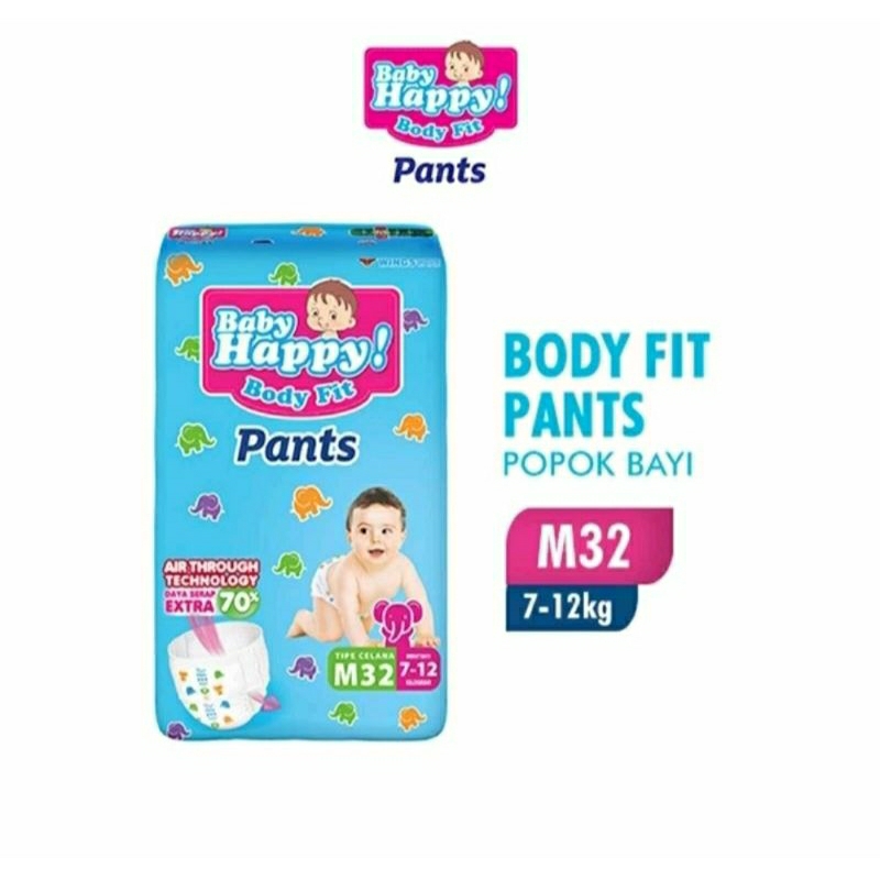 Jual Babyhappy M 34 pempers body fit pants popok bayi hemat baby happy ...