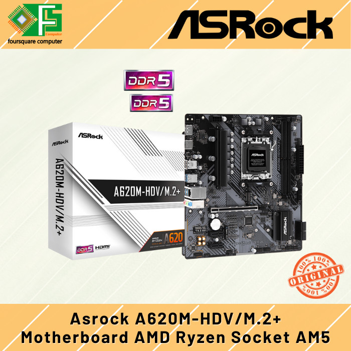 Jual Motherboard ASROCK A620M-HDV/M.2 + Mobo AMD Ryzen Socket AM5 Mikro ...