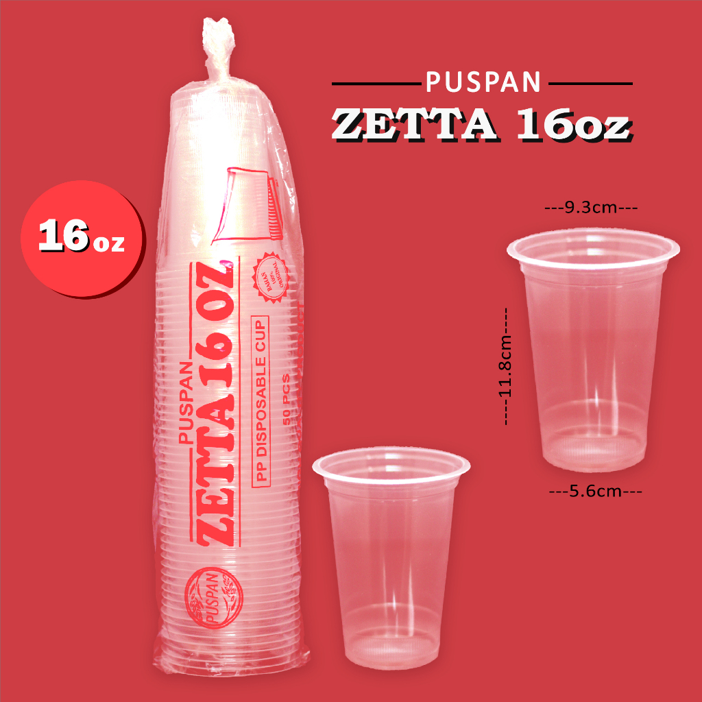 Jual Cup Gelass Plastik Zetta Puspan UK 10, 10pdk, 12, 14, 16 oz | Shopee Indonesia